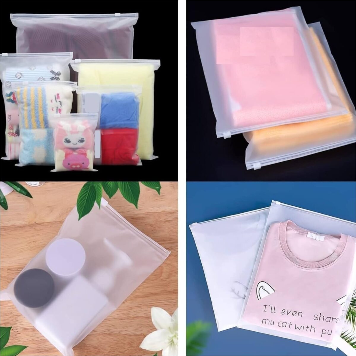 FROSTED ZIPPER BAGS